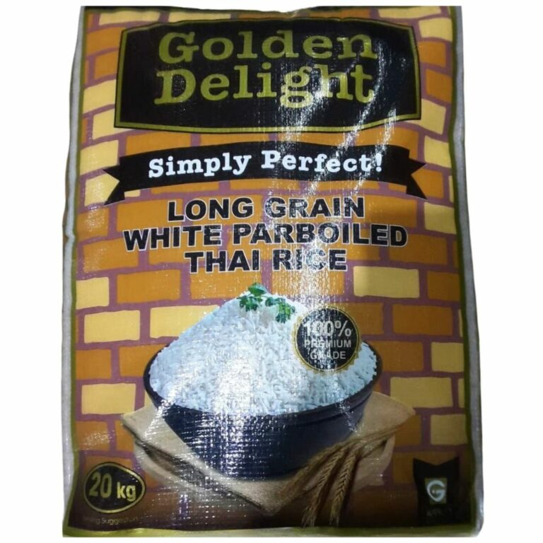 Golden Delight Long Grain White Parboiled Thai Rice Brown Bag 20kg ...