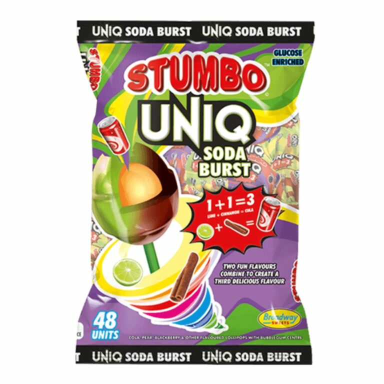 Stumbo Lollies Uniq Soda Burst 48s – Superb Hyper