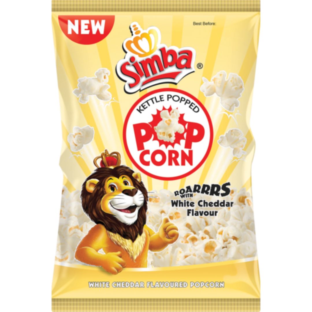 Simba Kettle Popped Popcorn White Cheddar Flavour 90gr - Superb Hyper
