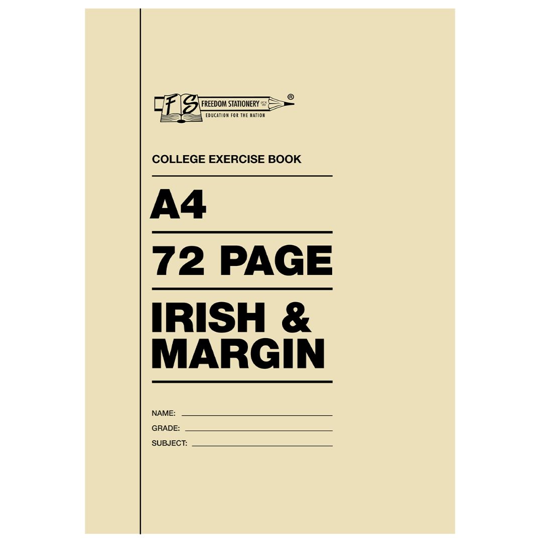 Freedom College Exercise Book A4 72 Page Irish And Margin – Superb Hyper