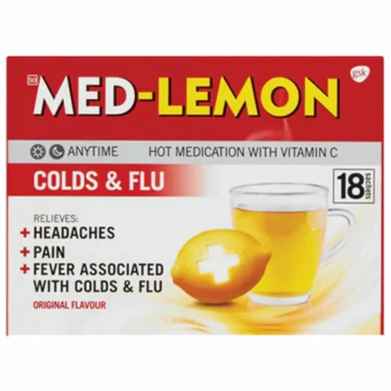 Med-Lemon Hot Medication With Vitamin C Original Flavour 18s – Superb Hyper