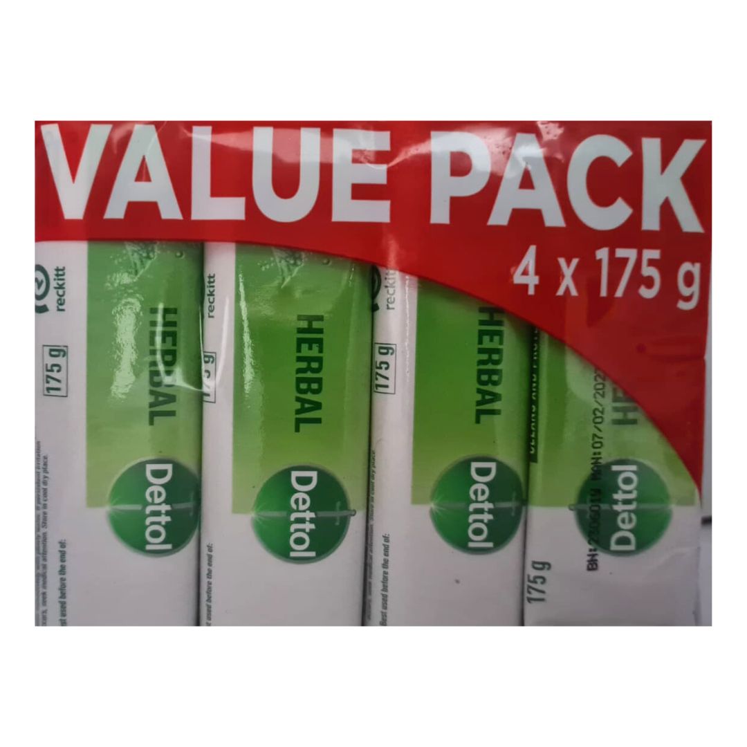 Dettol Value Pack Soap Herbal 4x175gr - Superb Hyper