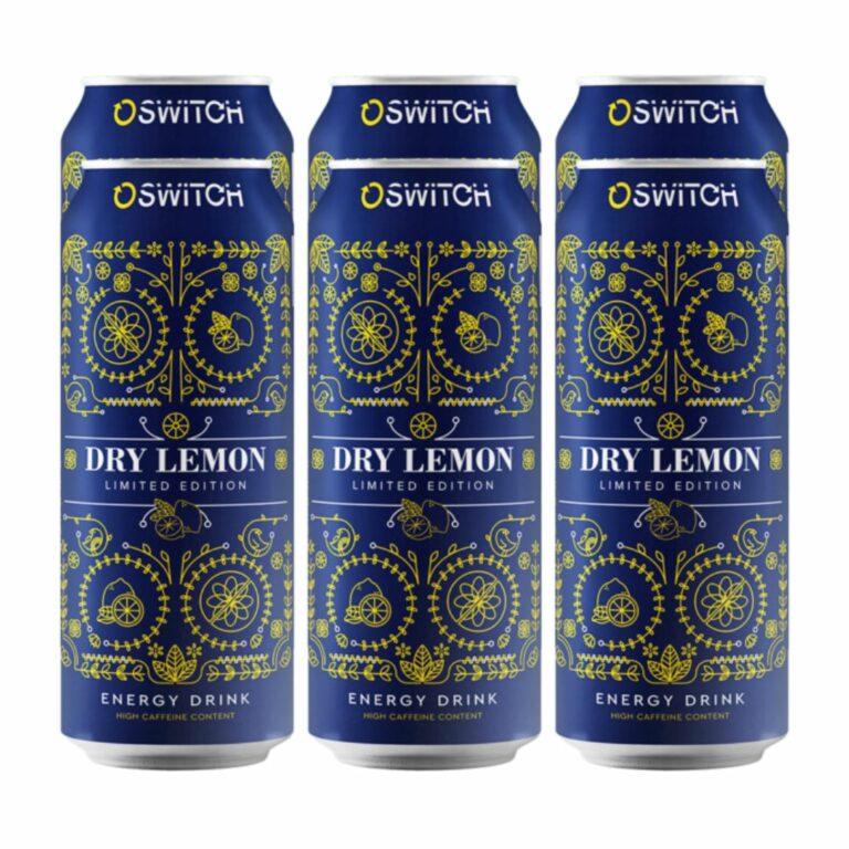 Switch Energy Drink Dry Lemon Flavour 6x500ml Superb Hyper