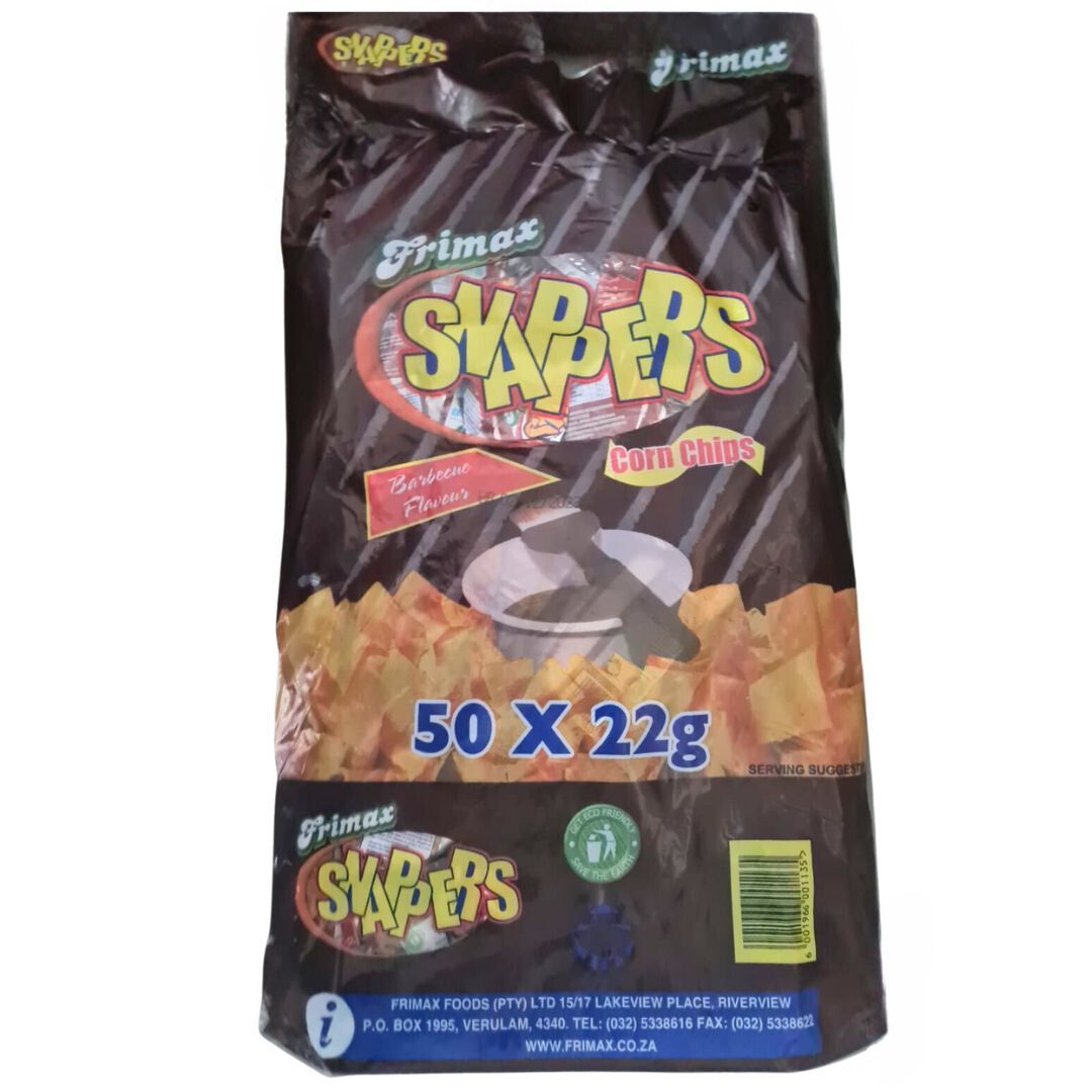 Frimax Snappers Barbeque Flavour Corn Chips 50x22gr - Superb Hyper