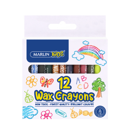 Marlin Kids Wax Crayons 12s - Superb Hyper