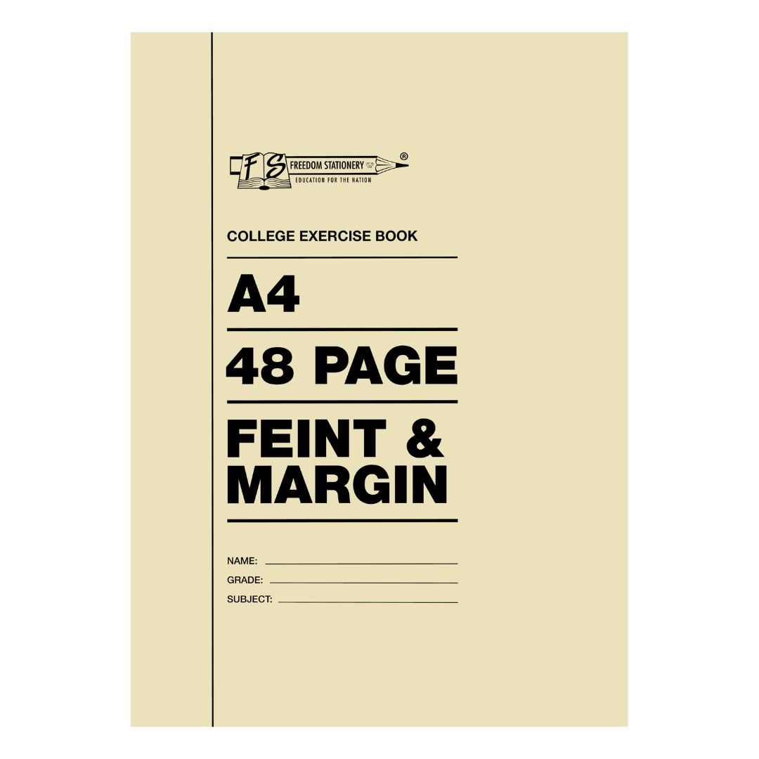 Freedom College Exercise Book A4 48 Page Feint And Margin - Superb Hyper