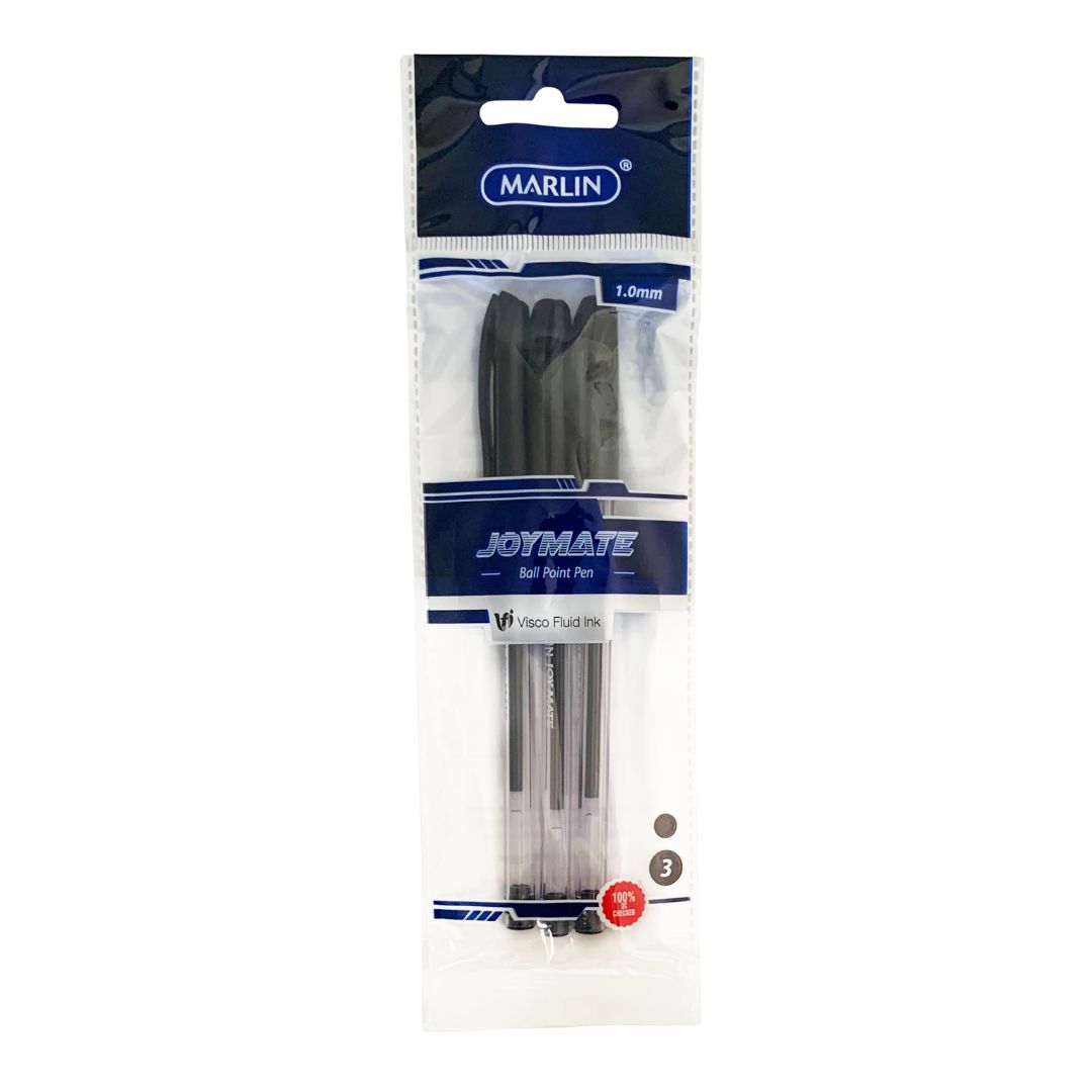 Marlin Joymate Ball Point Pens Black 3s - Superb Hyper