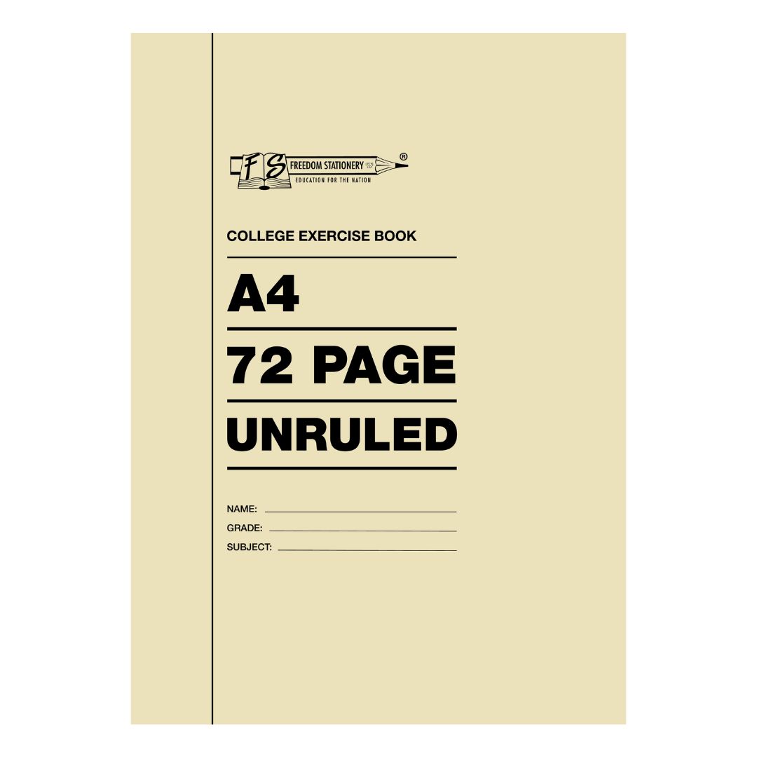 Freedom College Exercise Book A4 72 Page Unruled - Superb Hyper