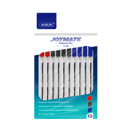Marlin Joymate Ball Point Pen Assorted 10s - Superb Hyper