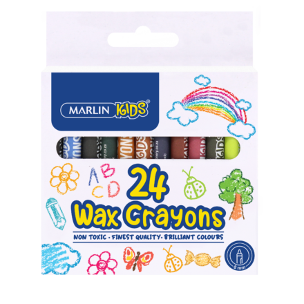 Marlin Kids Wax Crayons 24 Colors - Superb Hyper