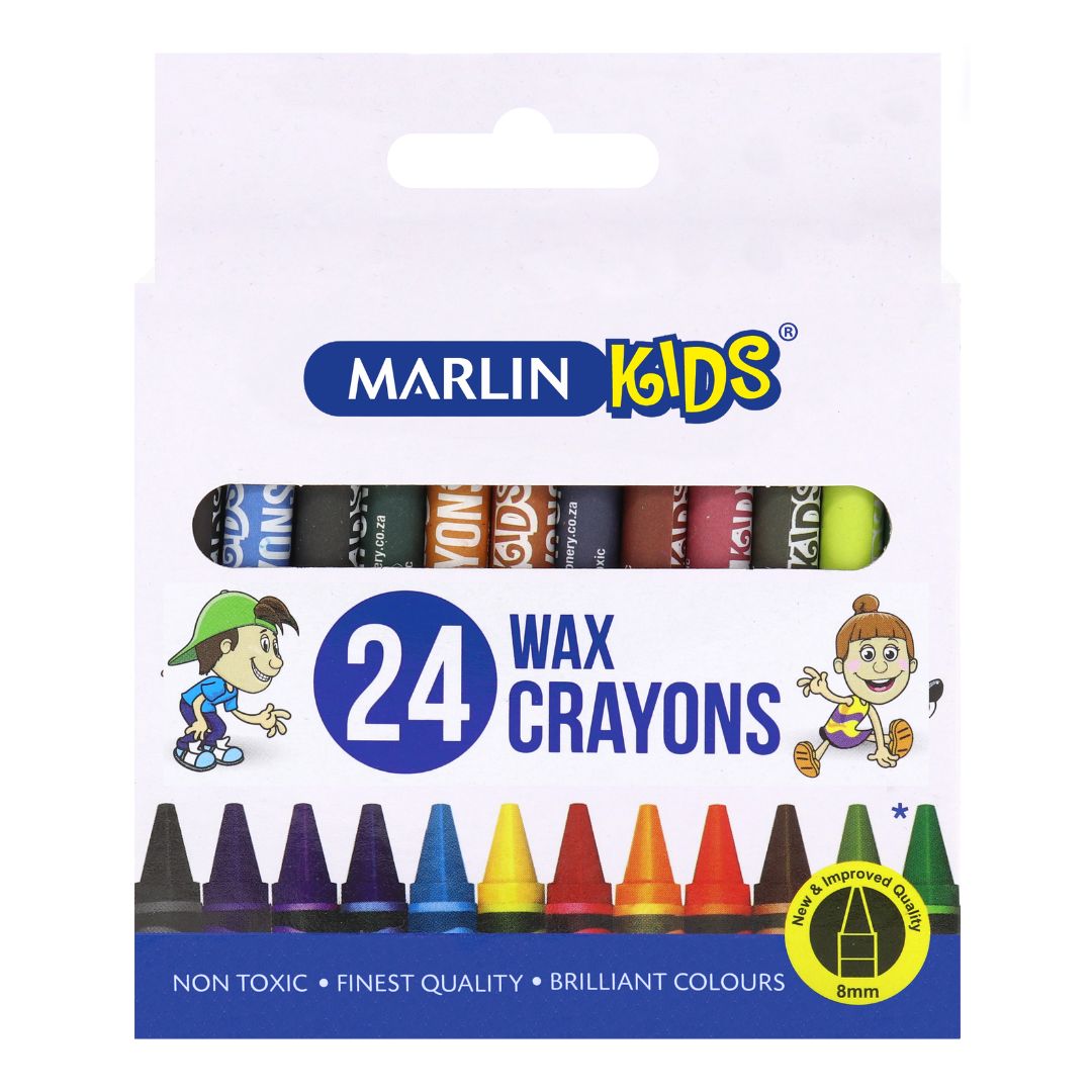 Marlin Kids Wax Crayons 24 Colors – Superb Hyper