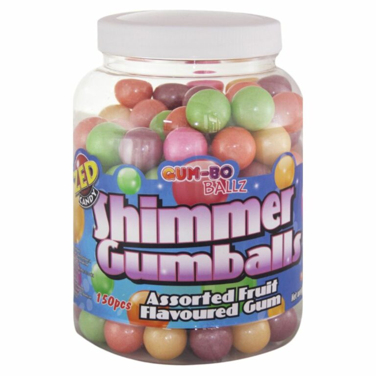 Gum-Bo Ballz Shimmer Assorted Fruit Flavoured Gum 150 Piece – Superb Hyper