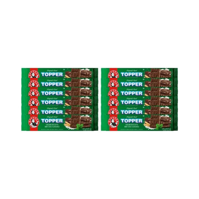 Bakers Topper Cream Biscuit Chocolate Mint Flavour 12x125gr – Superb Hyper